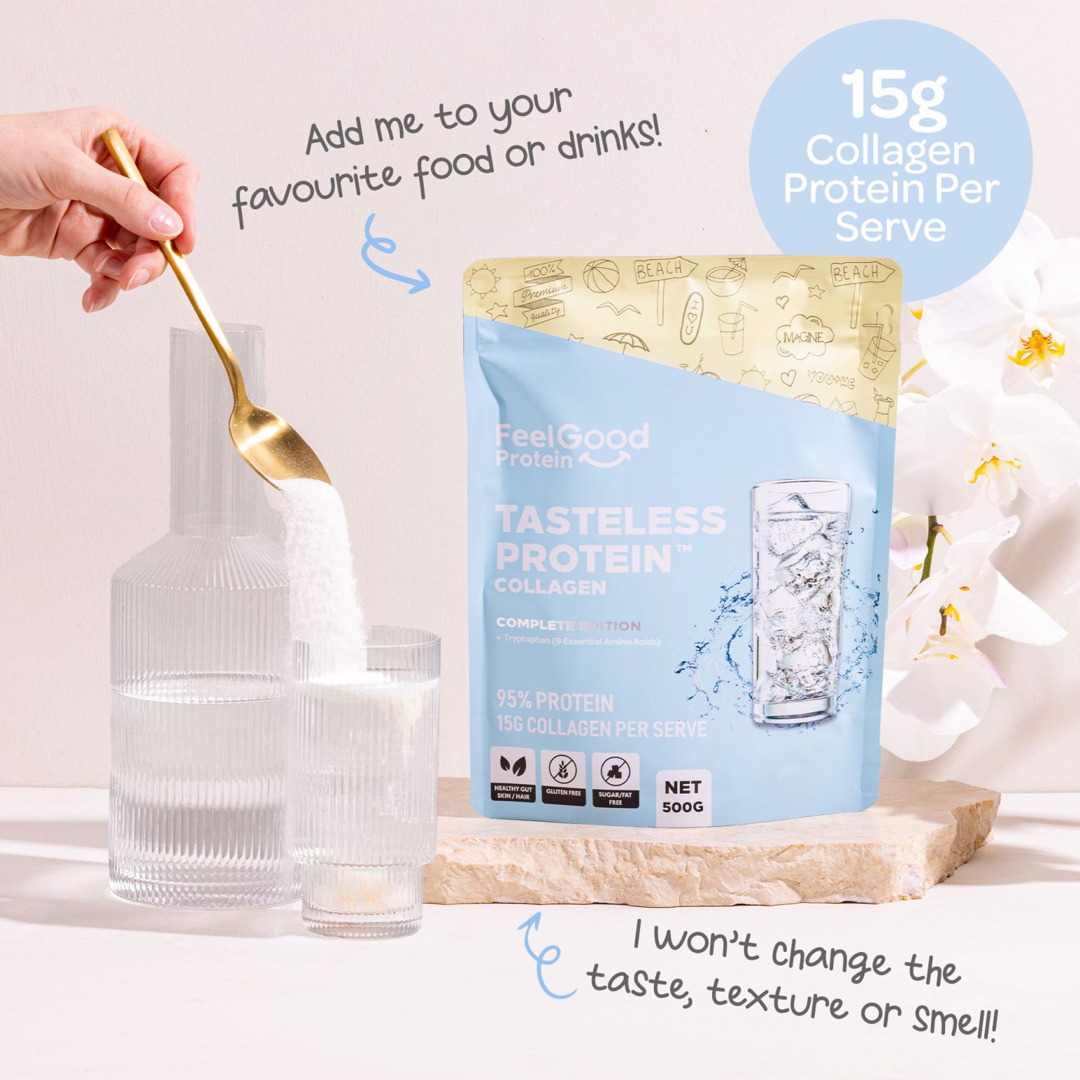 Tasteless Protein Powder 500g | Feel Good Protein