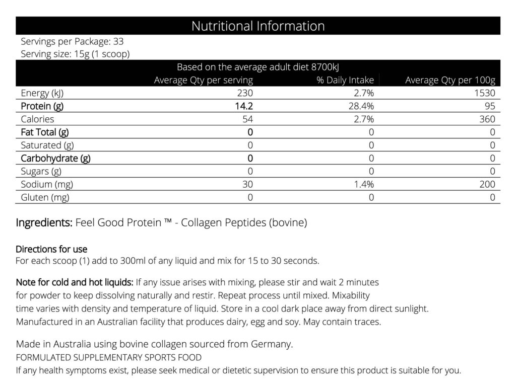 Tasteless Protein Collagen Protein Water 500g | Feel Good Protein