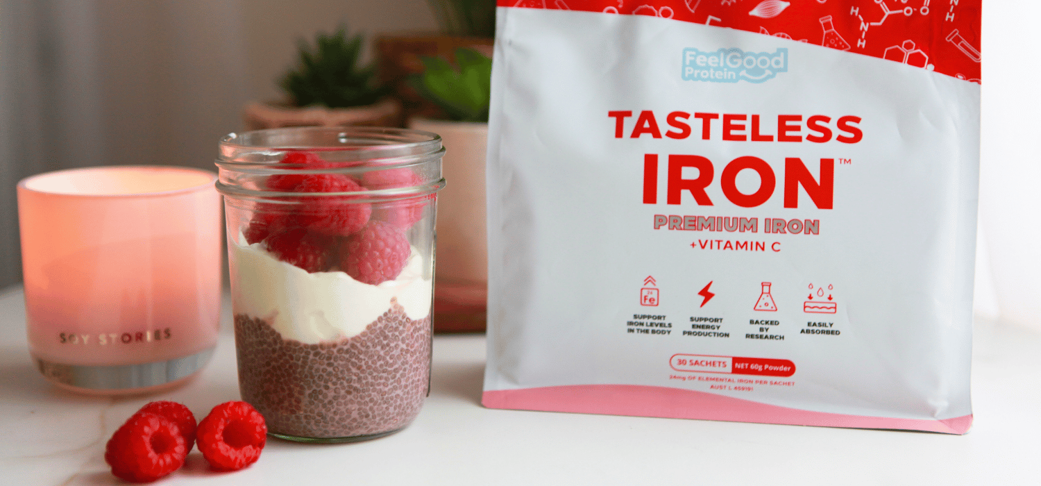 Iron Boost Raspberry Chia Pudding | Cost Price Supplements Australia